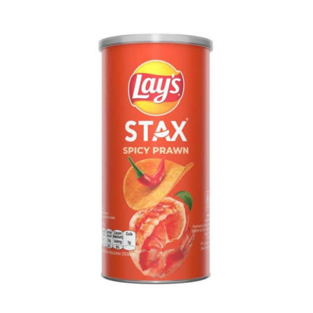 Jual Lays Stax 70 Gr, Original, Sour Cream Union, Spicy Prawn | Shopee ...