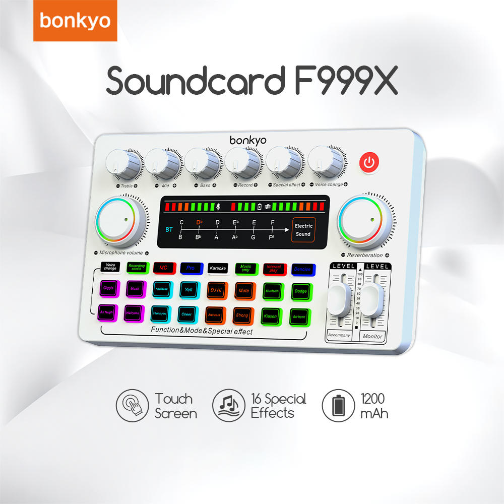Jual Bonkyo F999X sound card 5V: LED Touchscreen, Efek Terbaru untuk ...