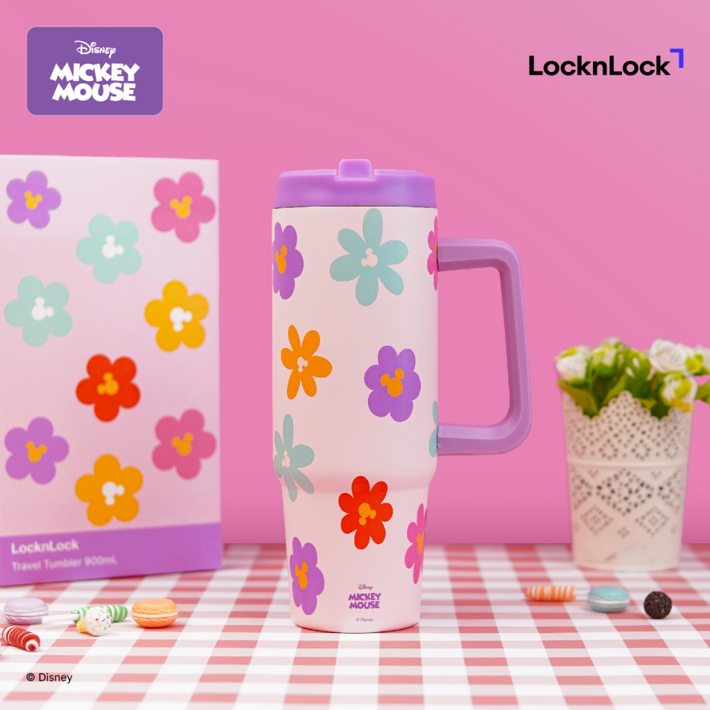 Jual LocknLock Travel Tumbler with Handle 900ml - Disney Mickey Mouse ...