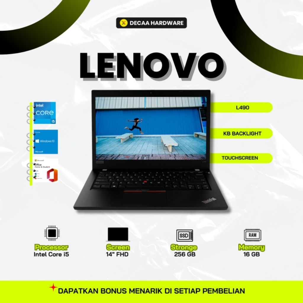Jual LENOVO L490 | INTEL CORE i5 | RAM 16GB | SSD 256GB | DISPLAY 14 ...