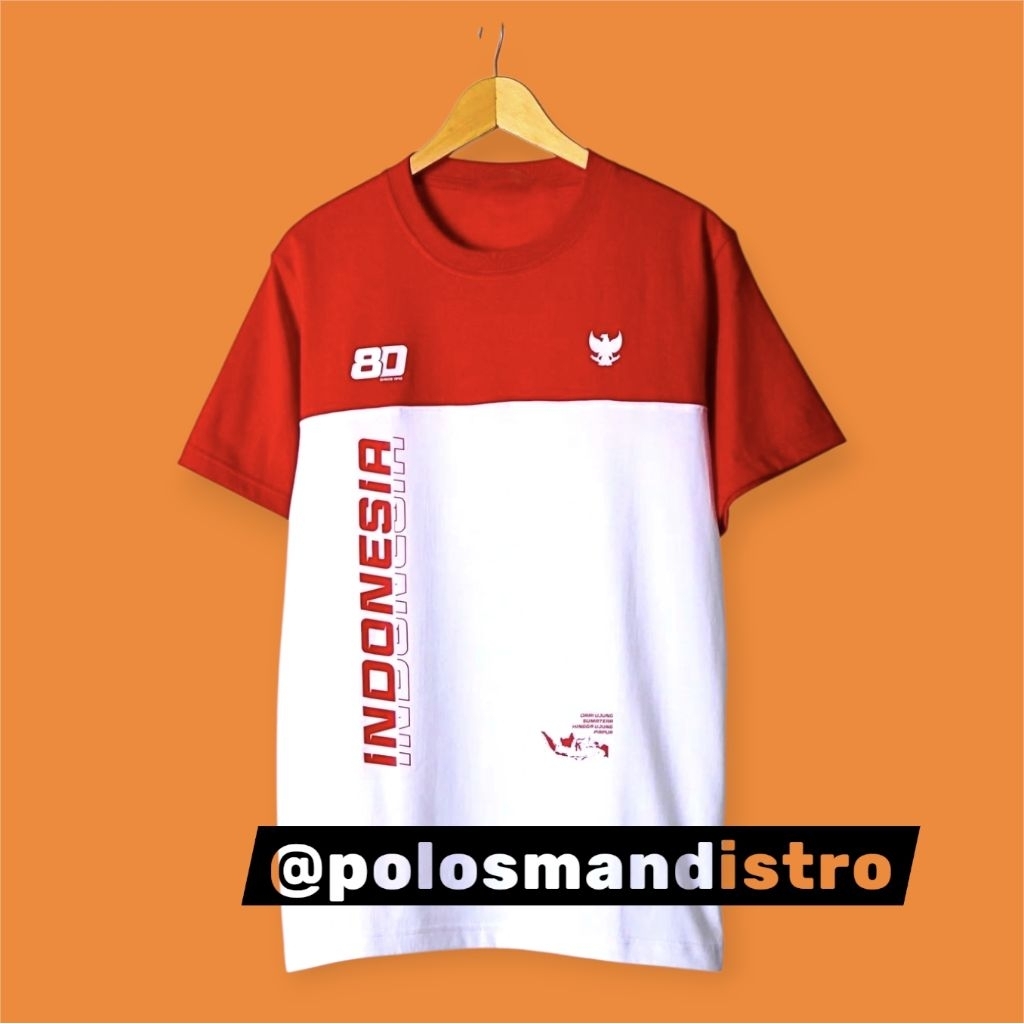 Jual kaos HUT RI KE 80 baju MERAH PUTIH KOMBINASi INDONESIA MERDEKA KE ...