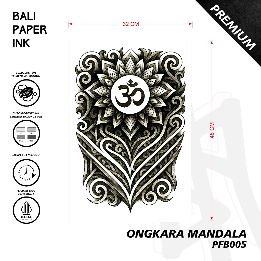 Jual Bali Paper Ink PFB005 ONGKARE MANDALA Fruit Ink Tatto Temporary ...