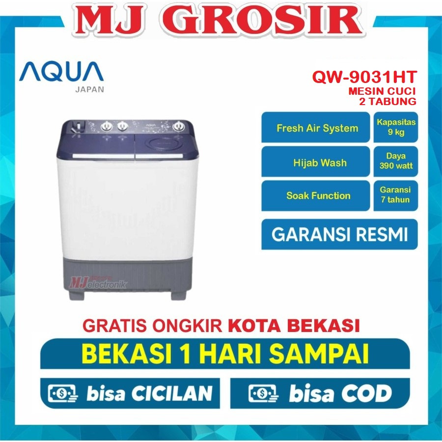 Jual MESIN CUCI AQUA JAPAN QW 960 XT / 9031 HT 9KG 2 TABUNG HIJAB ...
