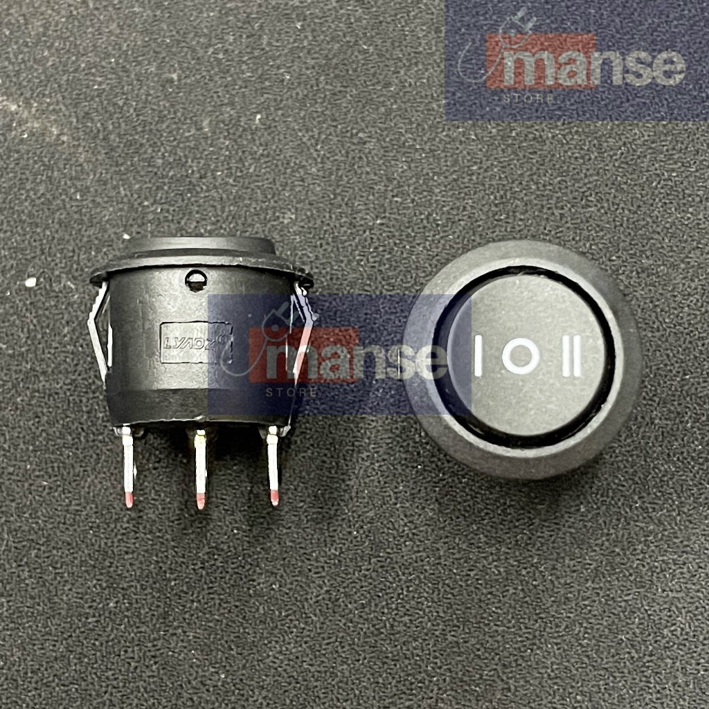 Jual [SATUAN] Saklar Switch On Off On Bulat Hitam Besar 3 Pin (Kualitas ...