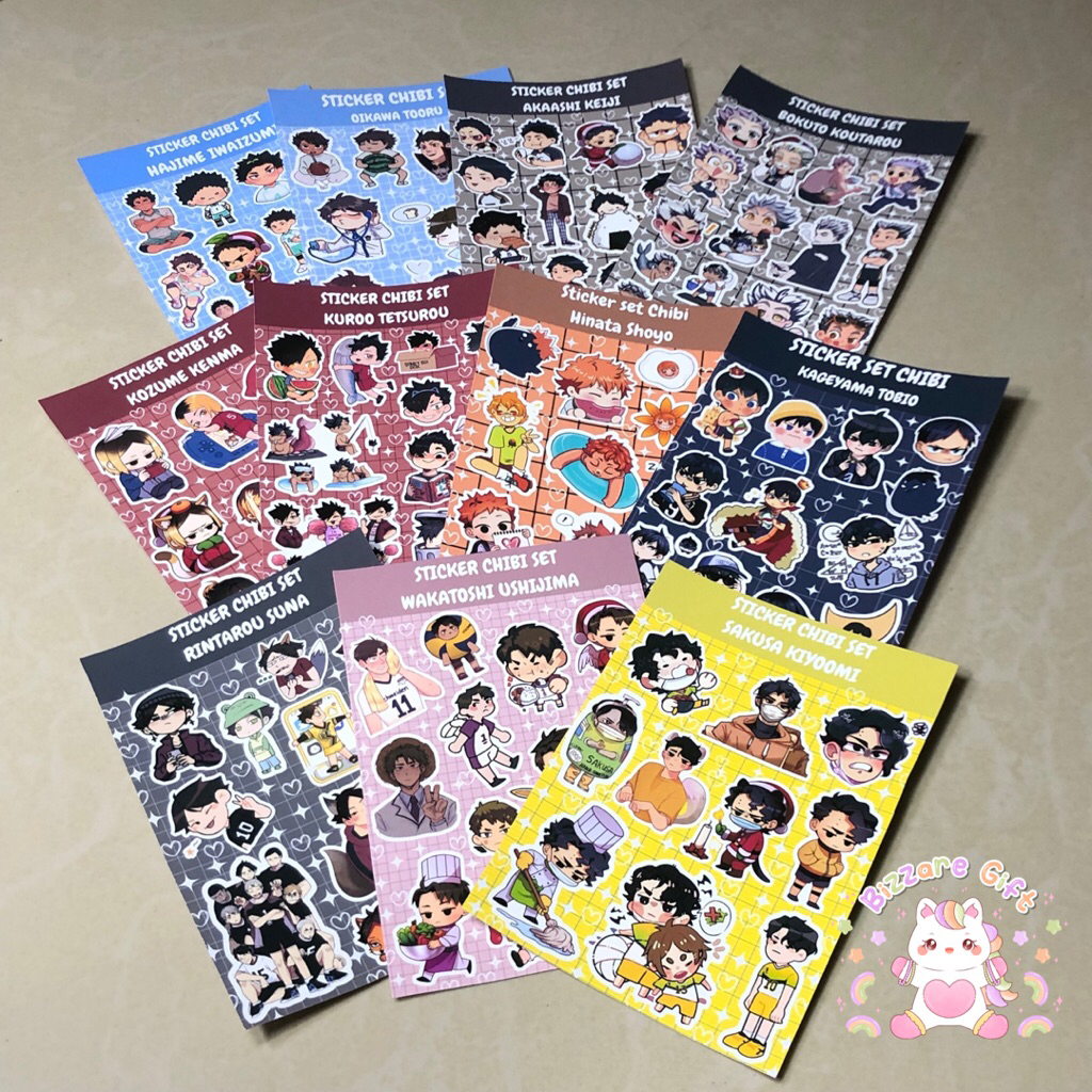 Jual Stiker Set HAIKYUU Anime Sticker Kageyama Hinata Kuroo Kenma ...