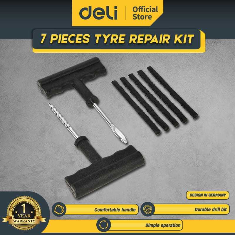 Jual DELI Alat Tubles Ban Set 7 Pcs Gagang Plastik / Tyre Repair Kit ...