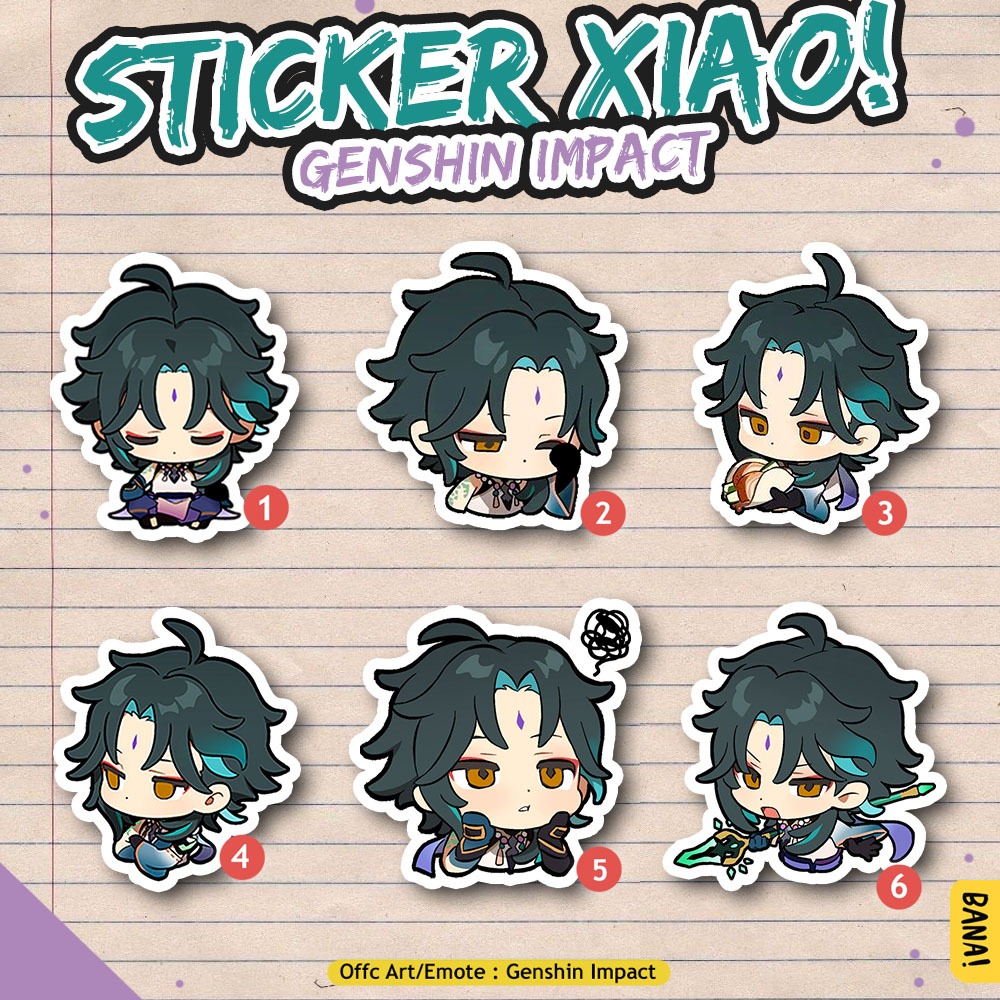 Jual Stiker Genshin Impact XIAO Sticker Anime Waterproof PREMIUM | BANA ...
