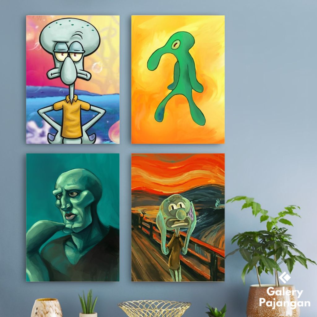 Jual GPS - Hiasan Dinding Kamar Squidward Tentucle Vintage Poster Kayu ...