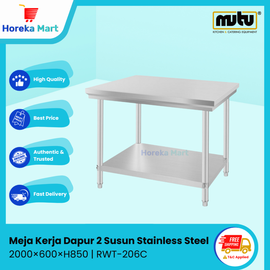 Jual Meja Kerja / Worktable Stainless Steel RWT-206C MUTU | Shopee ...