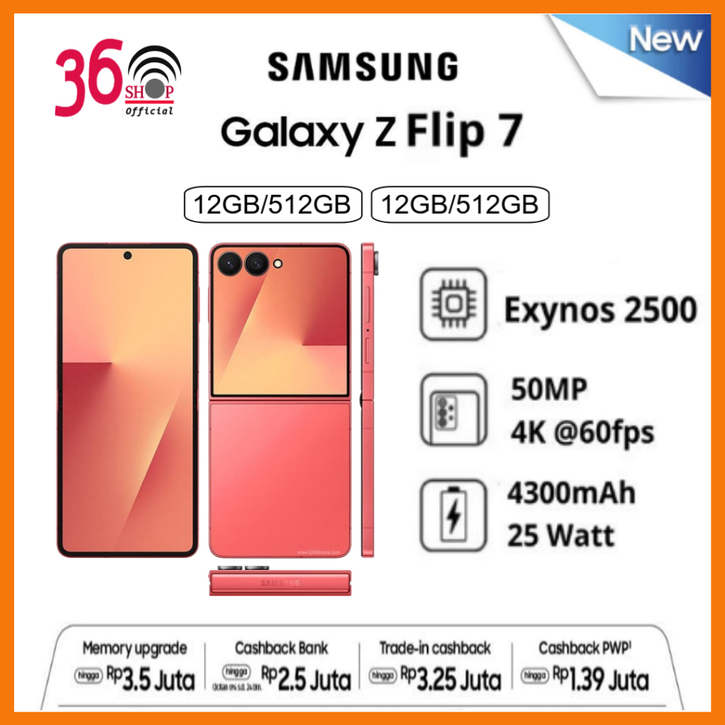 Jual Samsung Galaxy Z Flip 7 [ Free Adaptor 25watt ORI ] [5G] [12GB ...