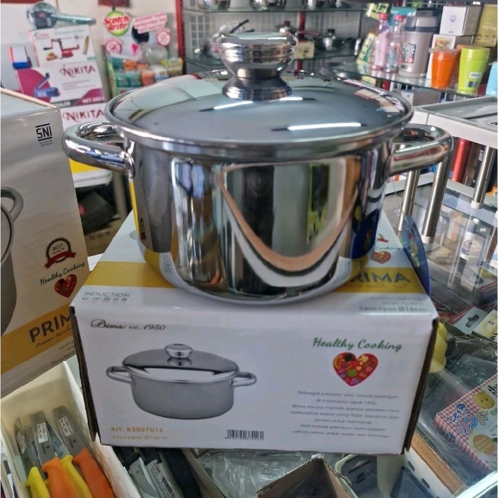 Jual B2007016 Panci Bima Prima D16cm H10cm, Sauce Pot D16cm S/S ...