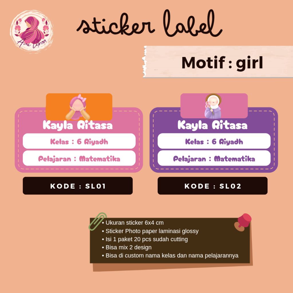 Jual Sticker / stiker label nama | Shopee Indonesia