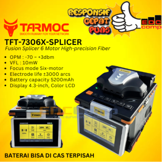 Jual Tarmoc TFT-7306X-SPLICER | 6 Motor Fiber Optic Fusion Splicer Alat ...