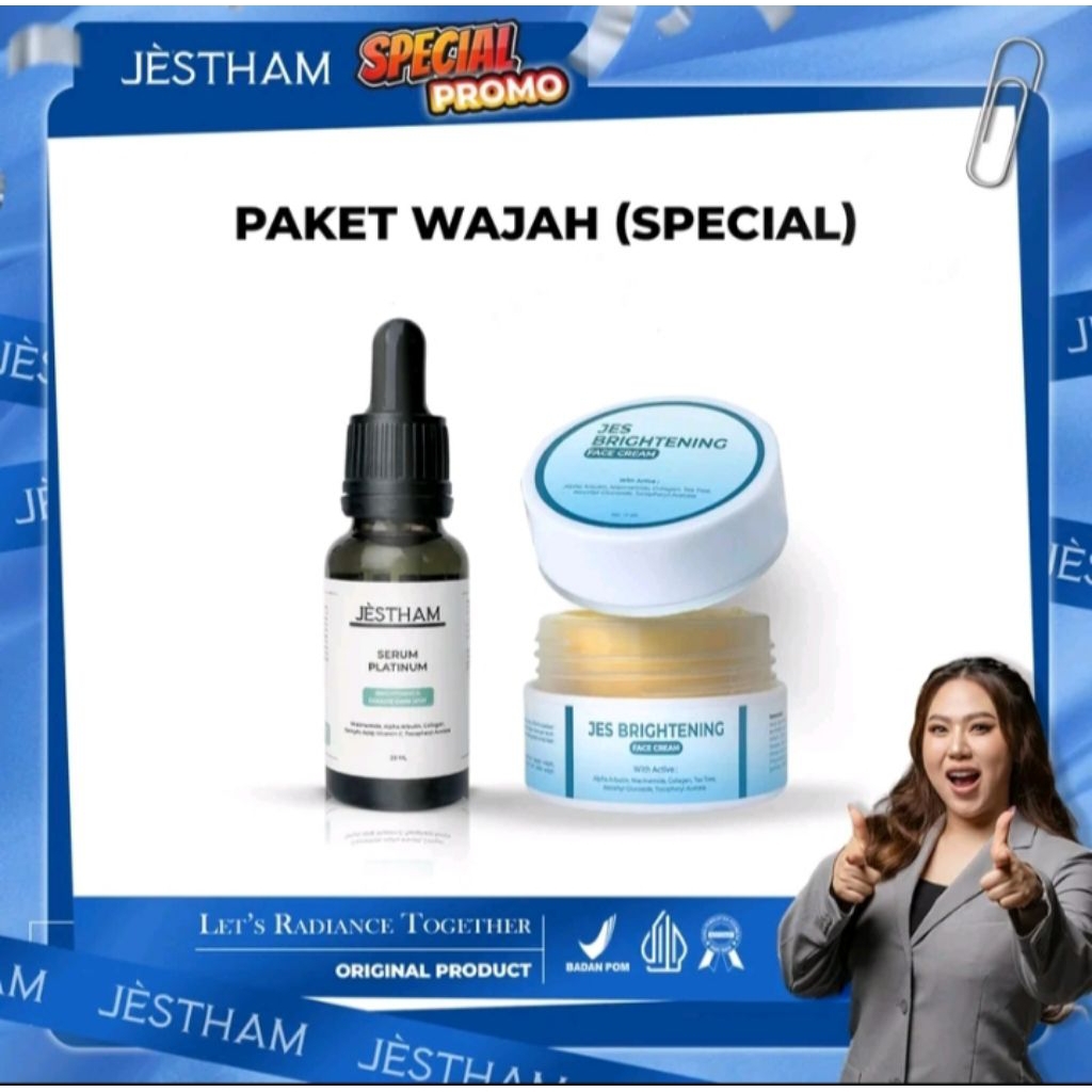 Jual JESTHAM Paket Combo Face Cream + Serum Platinum | Shopee Indonesia