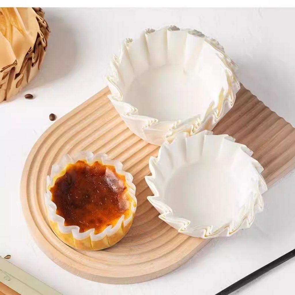 Jual 50pcs paper basque cheese cake bakingpaper liner round kertas burn ...