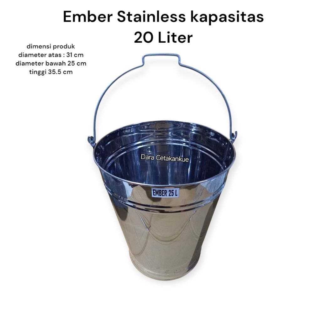 Jual Ember Stainless kapasitas 20 Liter Ice bucket Ember serbaguna ...