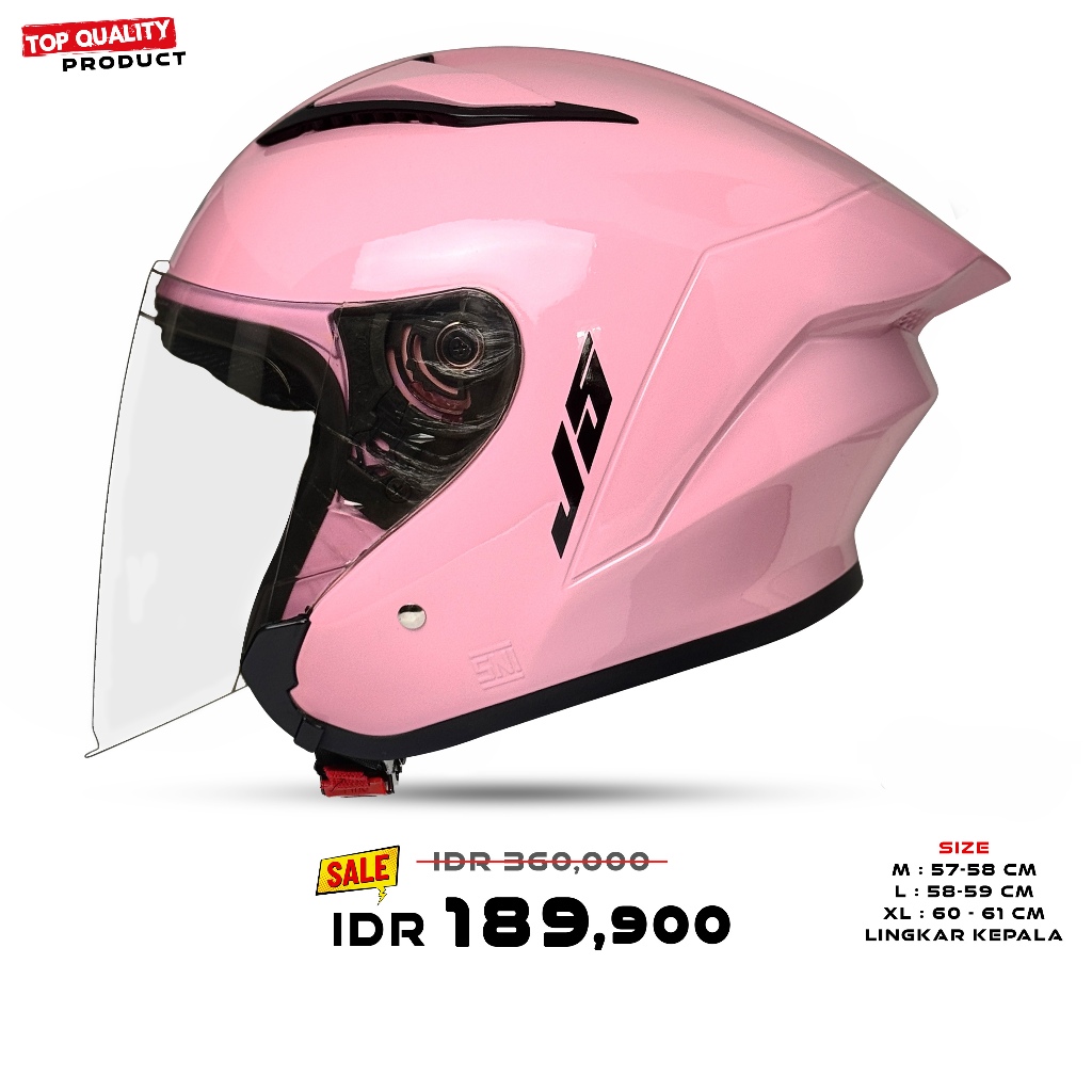 Jual Helm Half Face MLA J5 | Pink Glosy Kaca Bening | Helm Premium ...