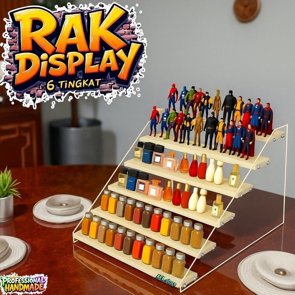 Jual rak parfum akrilik 6 susun/rak akrilik action figure/rak pajangan ...