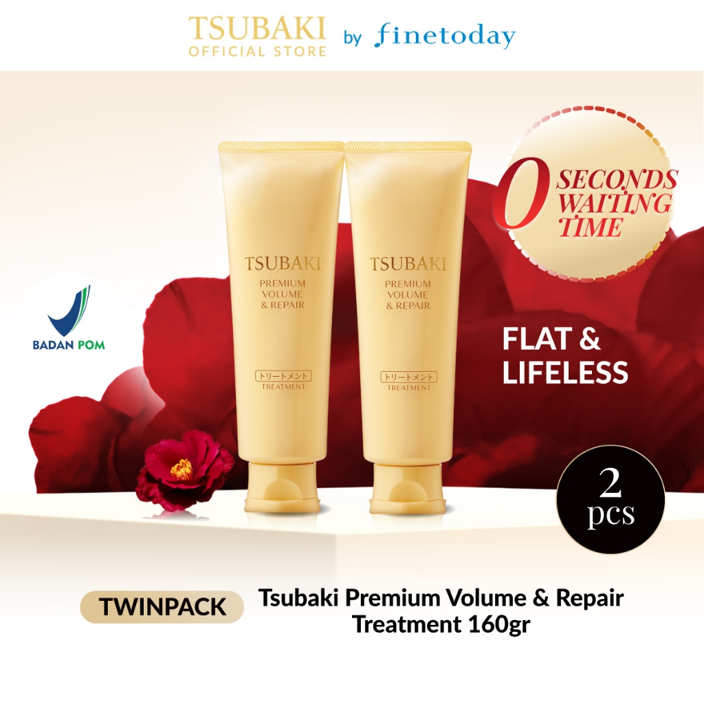 Jual [TWINPACK] TSUBAKI Premium Volume & Repair Treatment 160gr ...