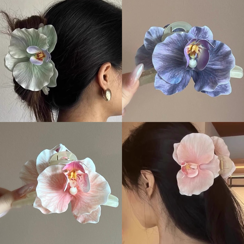 Jual Ringo Stuff - 11CM Jedai Bunga Anggrek Orchid Hair Claw Aesthetic ...