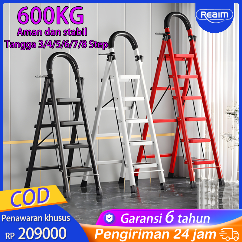 Jual Reaim Tangga Lipat Aluminium/Besi Baja 3-8 Step Multifungsi Anti ...