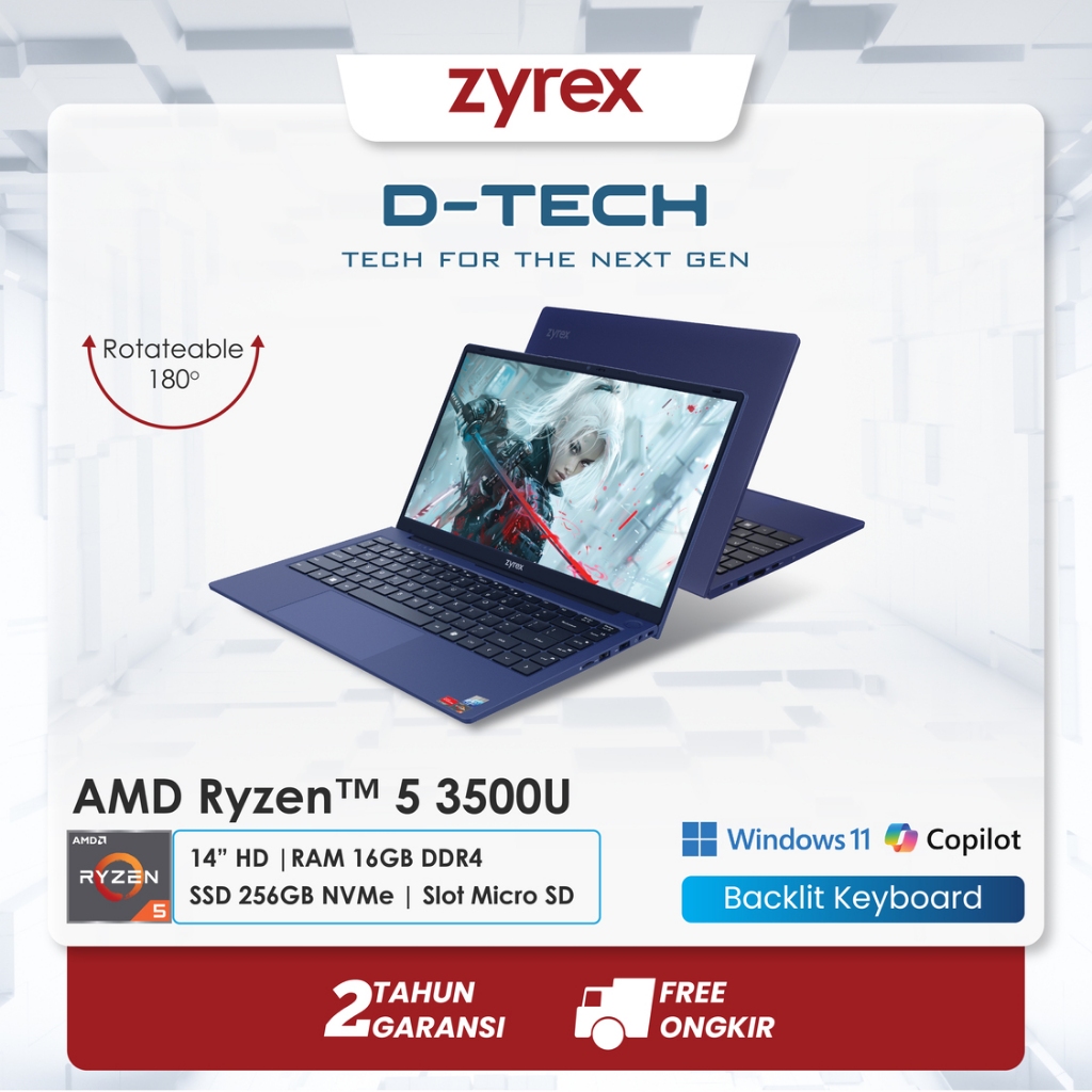 Jual LAPTOP ZYREX D-TECH AMD Ryzen 5 16GB 256GB W11 | Shopee Indonesia