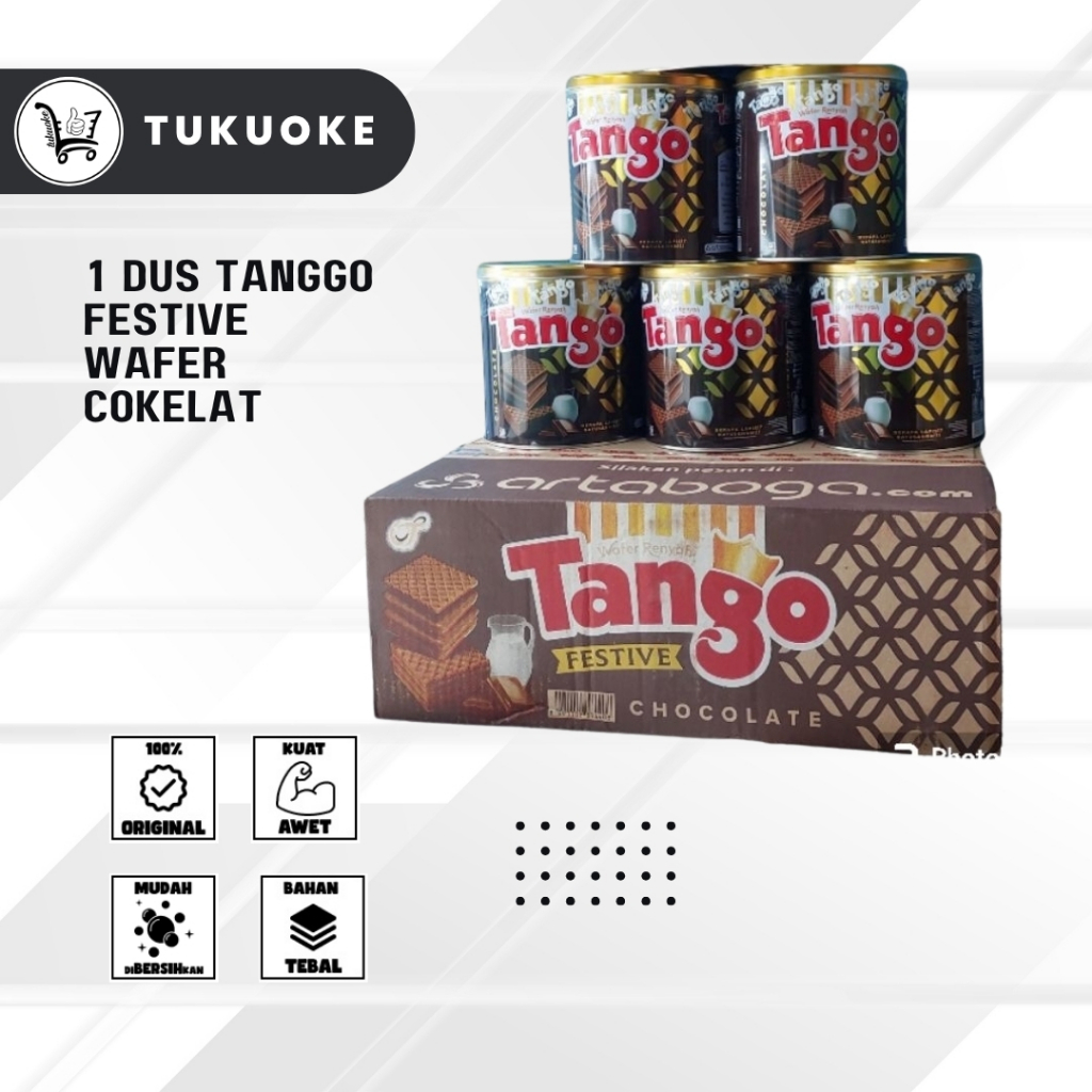 Jual [1 DUS ISI 6 KALENG] TANGO FESTIVE WAFER COKELAT @240GR | Shopee ...