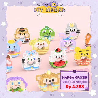 Jual DM Bricks Terbaru ! Nano Block Bricks Donat Karakter Mainan Balok ...