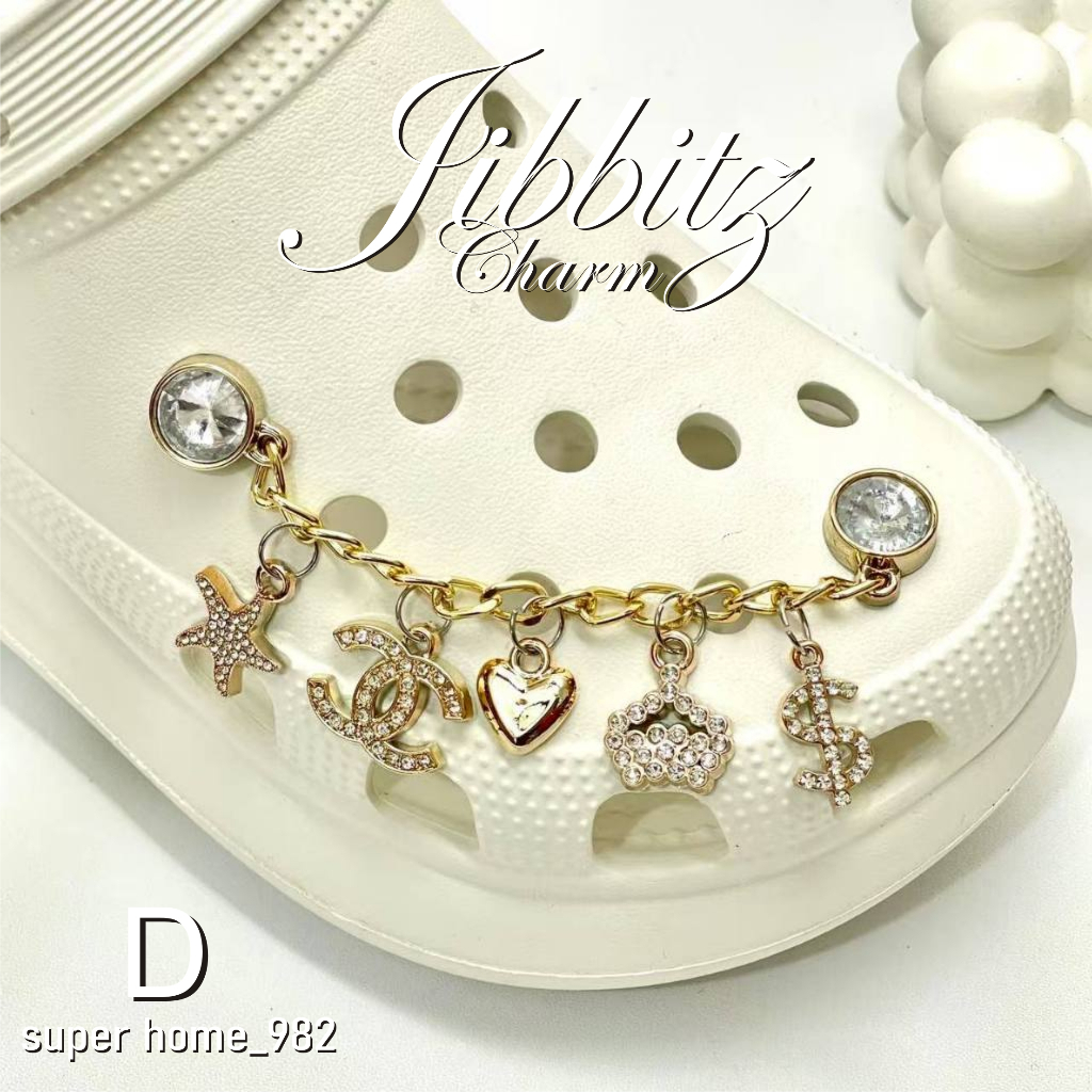 Jual Rantai Jibbitz Charm Premium Aksesoris Hiasan Pin Rantai Gold ...