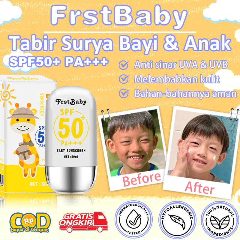 Jual FrstBaby Sunscreen bayi Newborn safe Sunscreen Anak 50ml SPF50+ PA ...