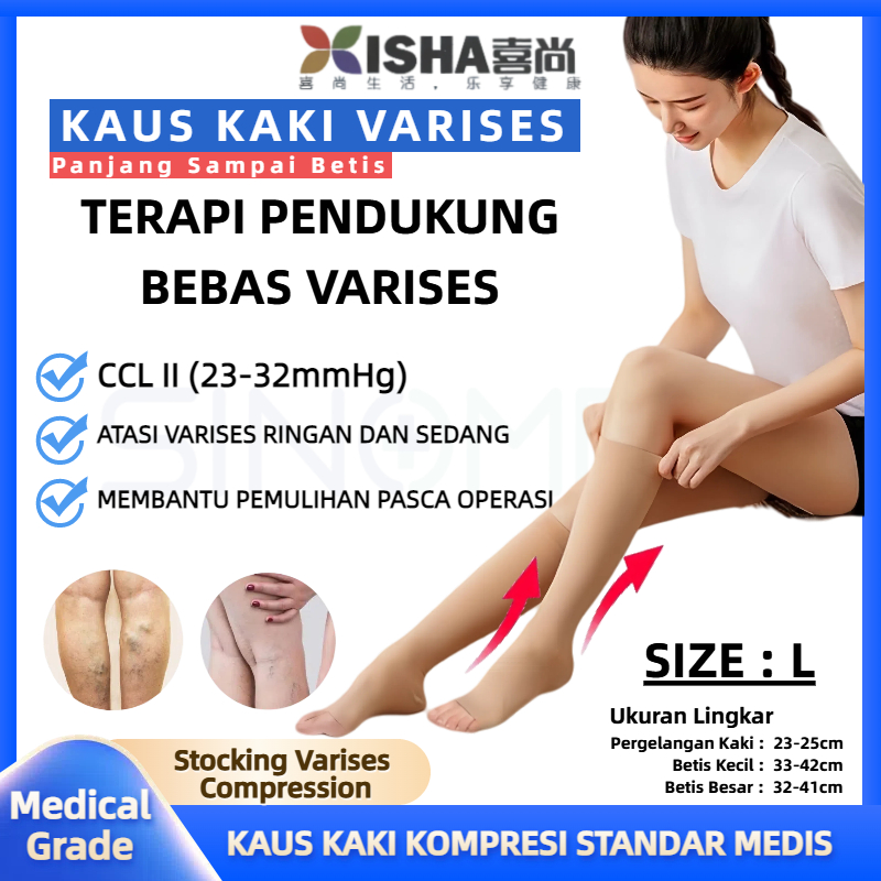 Jual Stocking Varises Kompresi Medis Kelas CCL II Support Kaki Bengkak ...