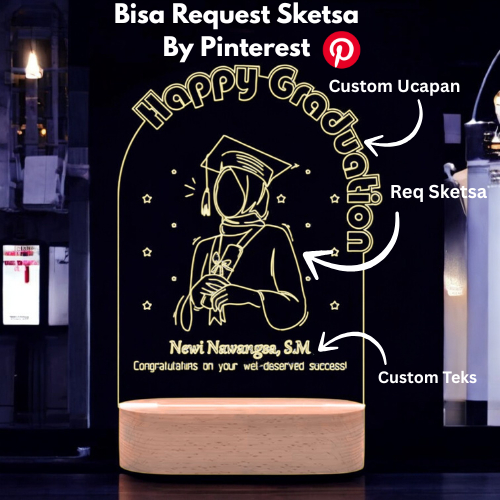 Jual Custom Acrylic led/ lampu tidur / led akrilik/ kado wisuda ...