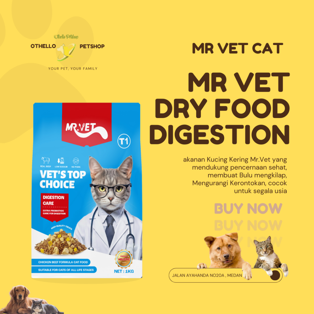 Jual MrVet / Mr Vet T1 Digestion Care All Life Stages Cat Holistic 1 Kg ...