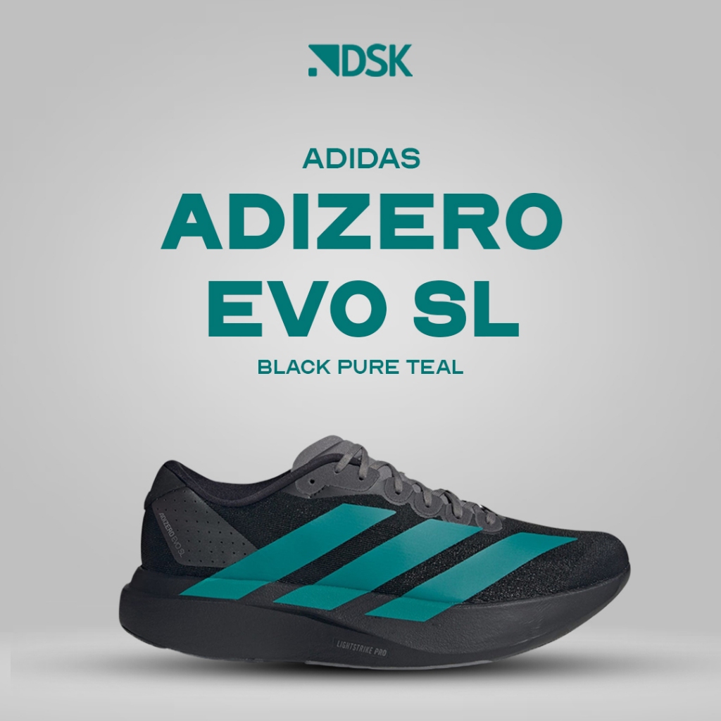 Jual New Colorway! Adidas Adizero Evo SL Black Pure Teal Sepatu Running ...