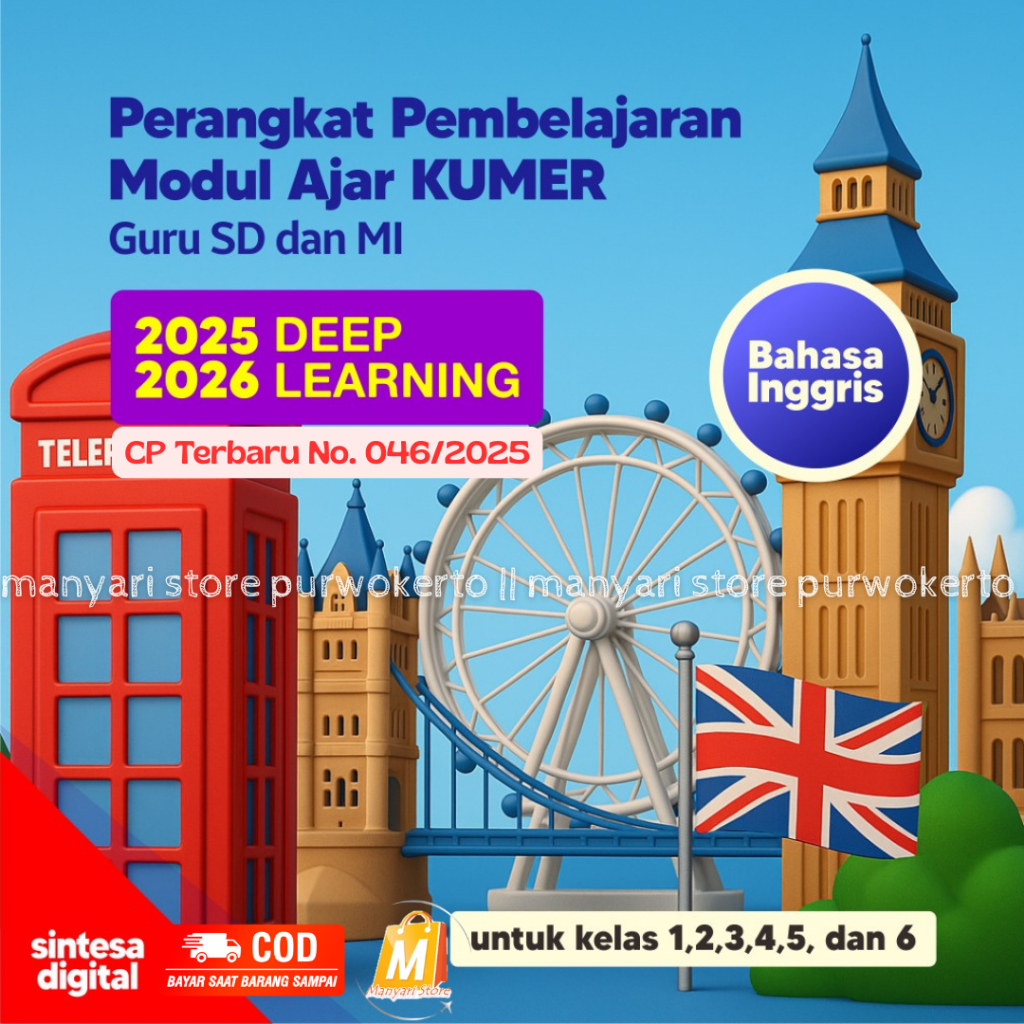 Jual MODUL AJAR KUMER DEEP LEARNING CP TERBARU 046/2025 B INGGRIS SD ...