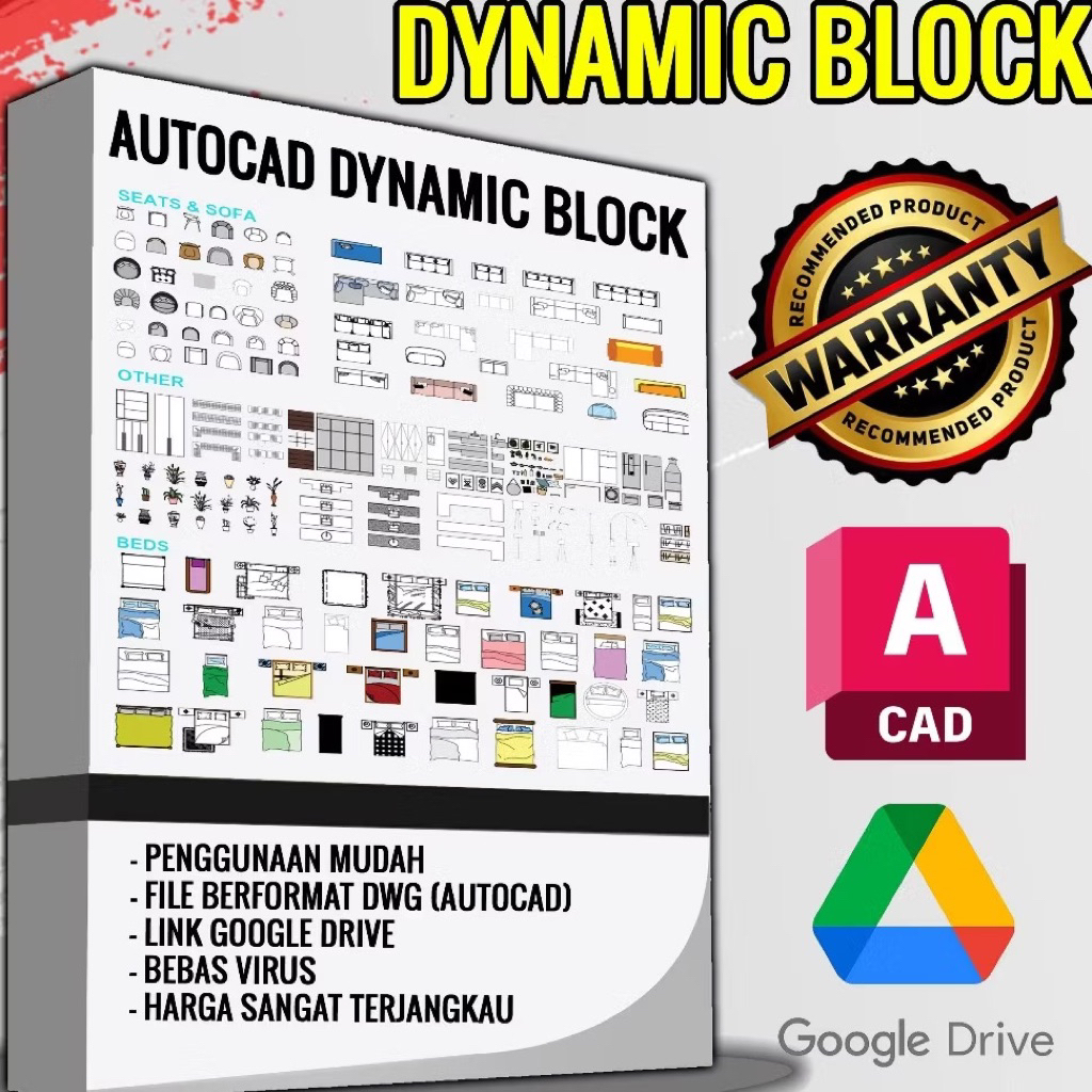 Jual Dynamic Block For AutoCad 100% Lengkap Solusi cerdas Gambar Teknik ...