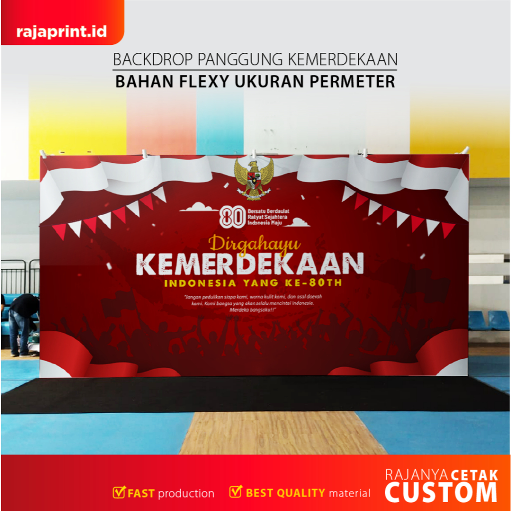 Jual Backdrop Kemerdekaan HUT RI ke-80 Tema 17 Agustus | Desain Custom ...