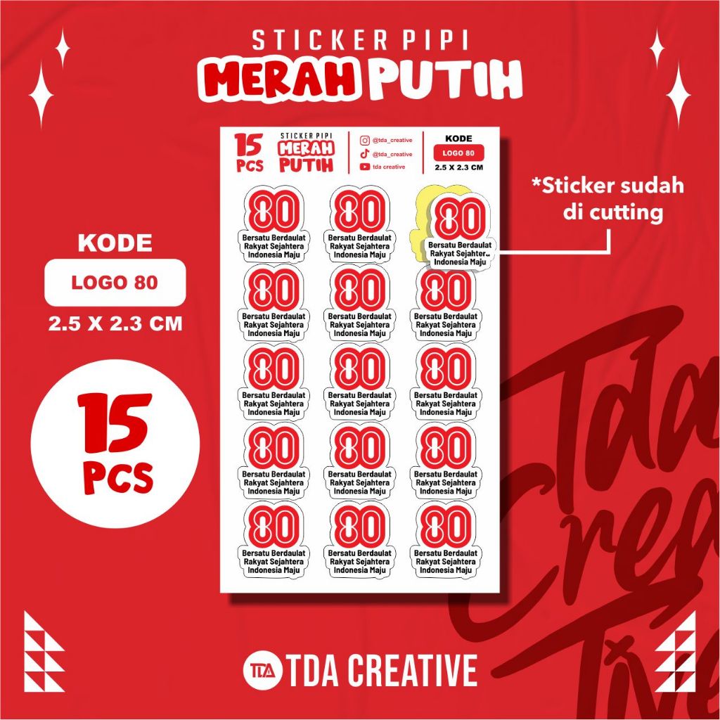 Jual Sticker Pipi Kecil HUT RI 80 Sticker Kemerdekaan Indonesia ...