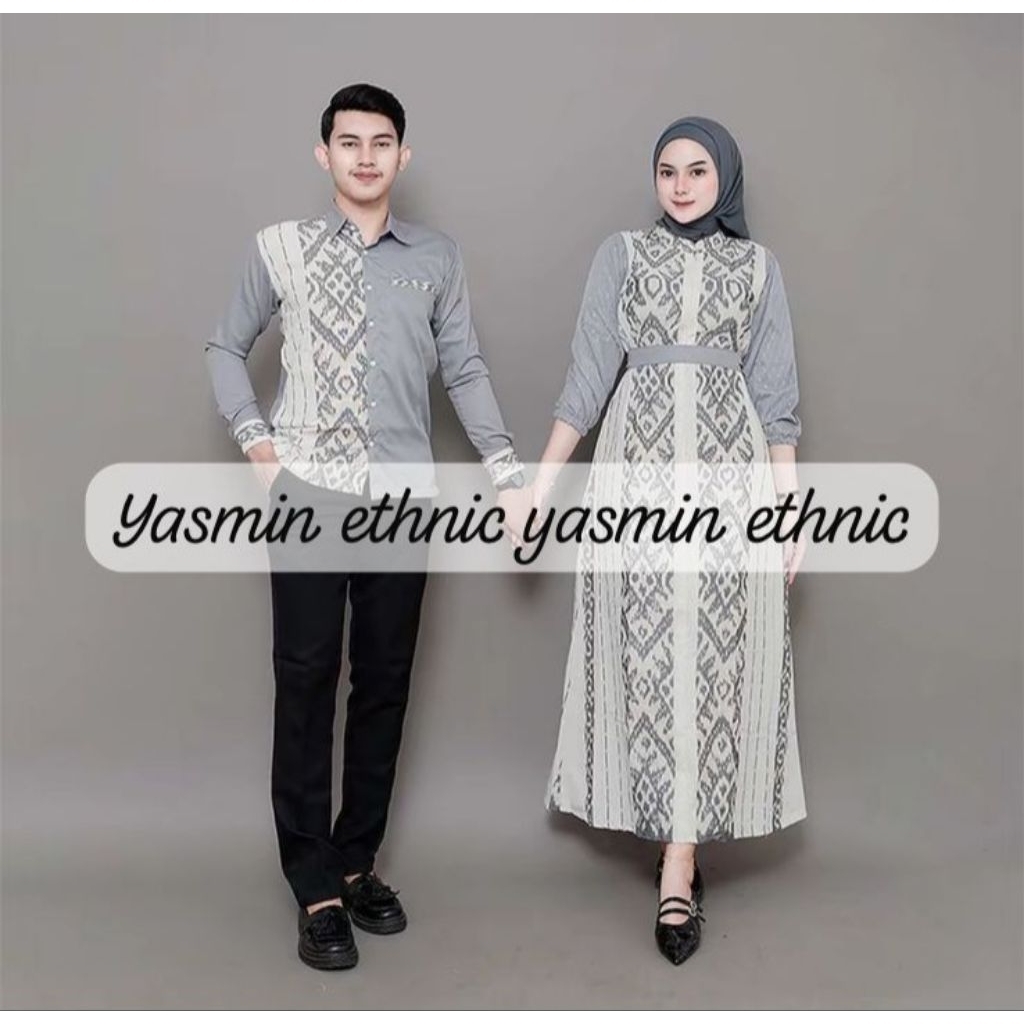 Jual BAJU TENUN COUPLE BELVIA WHITE GREY - BAJU TENUN - COUPLE TENUN ...