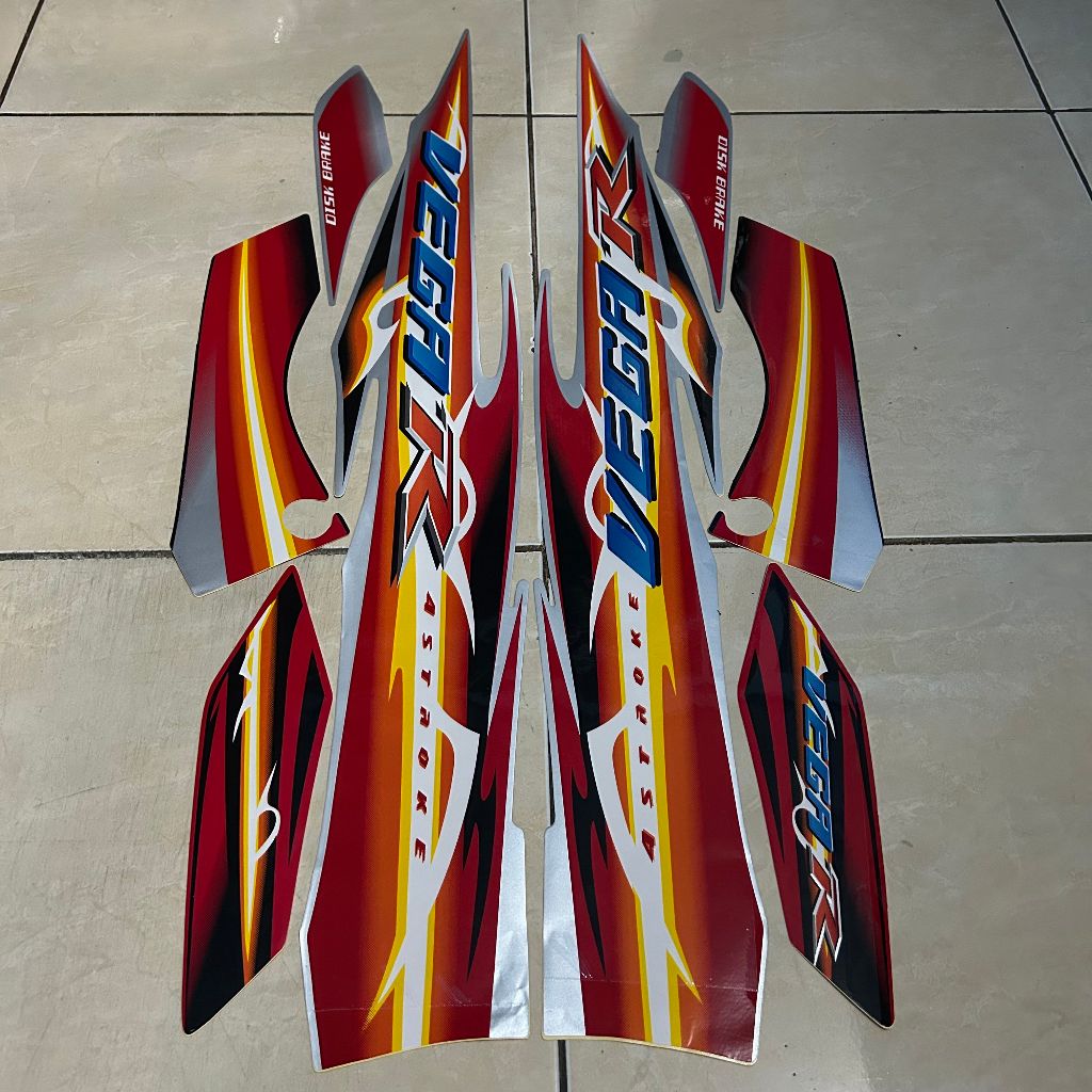 Jual stiker striping yamaha vega r new 2007 2008 merah silver lis body ...