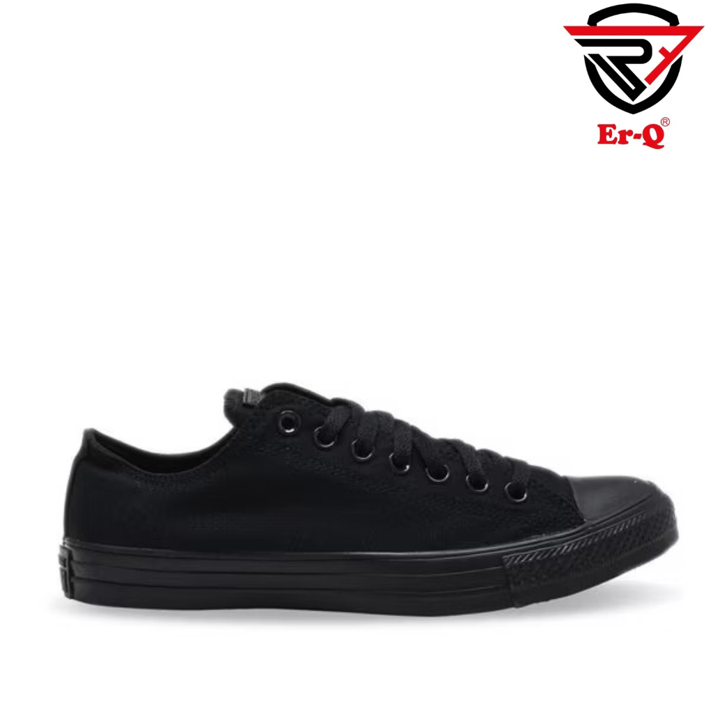 Jual Er-Q - Sepatu Sekolah Hitam Sneakers Pria Wanita Sport Shoes Black / Sepatu Kerja Kuliah ...