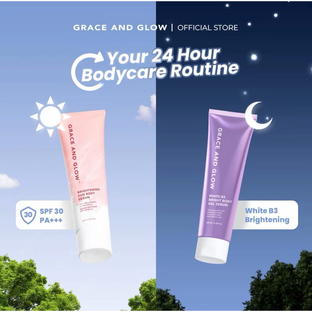 Jual Grace and Glow DAILY BUNDLE Body Serum Day and Night - White-B3 ...