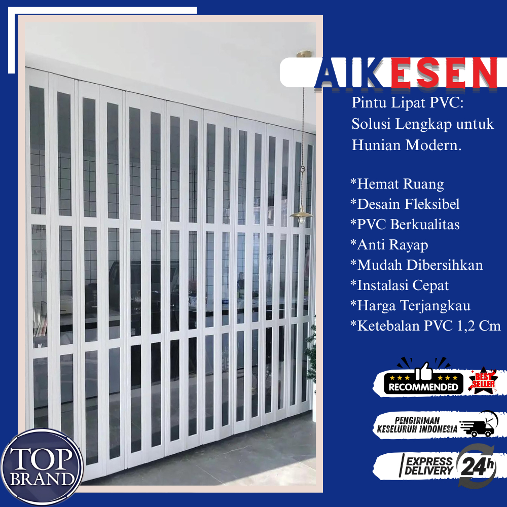 Jual PINTU LIPAT PVC KACA MOTIF TRANSPARAN/ PINTU GESER/PENYEKAT ...