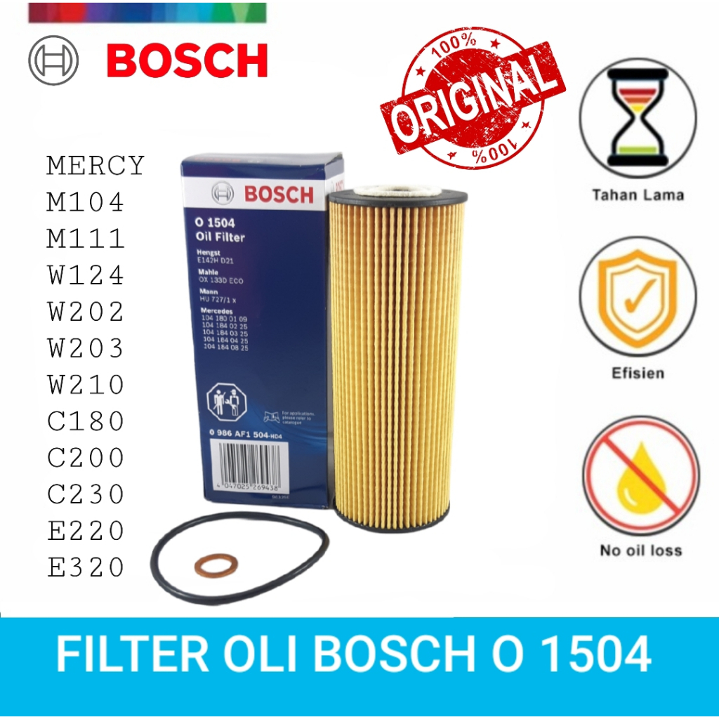 Jual Filter Oli BOSCH O 1504 Mercy Mercedes M104 M111 W124 W202 W203 ...