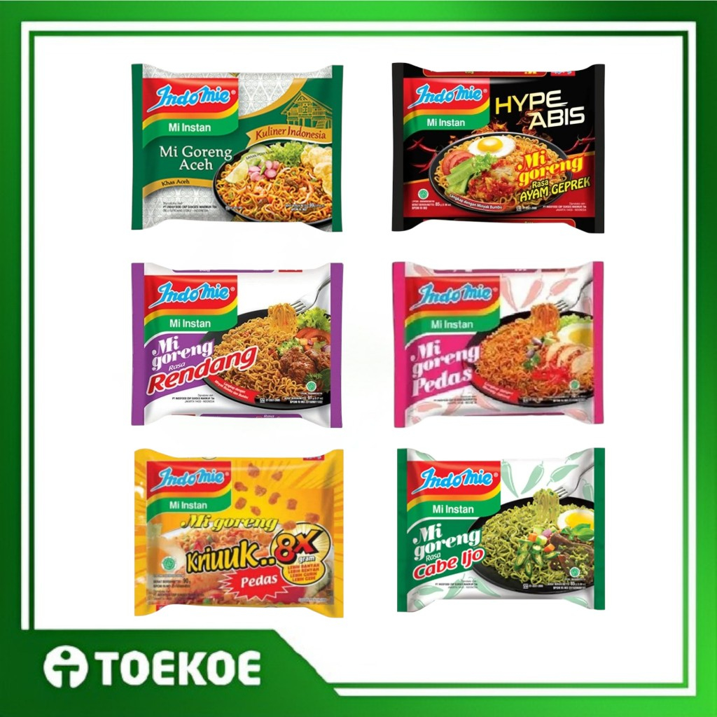 Jual TOEKOE Indomie Mi Goreng Rendang/ Aceh/ Geprek/ Kriuk 8x/ Goreng ...