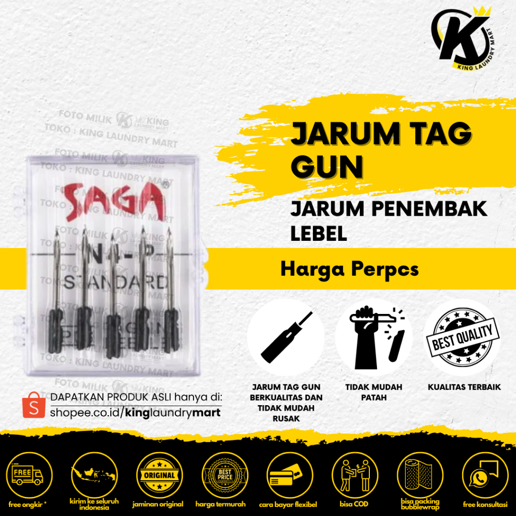 Jual Jarum Tag Gun Tembakan Laundry Tagging Needle SAGA TIPE N4-P ...
