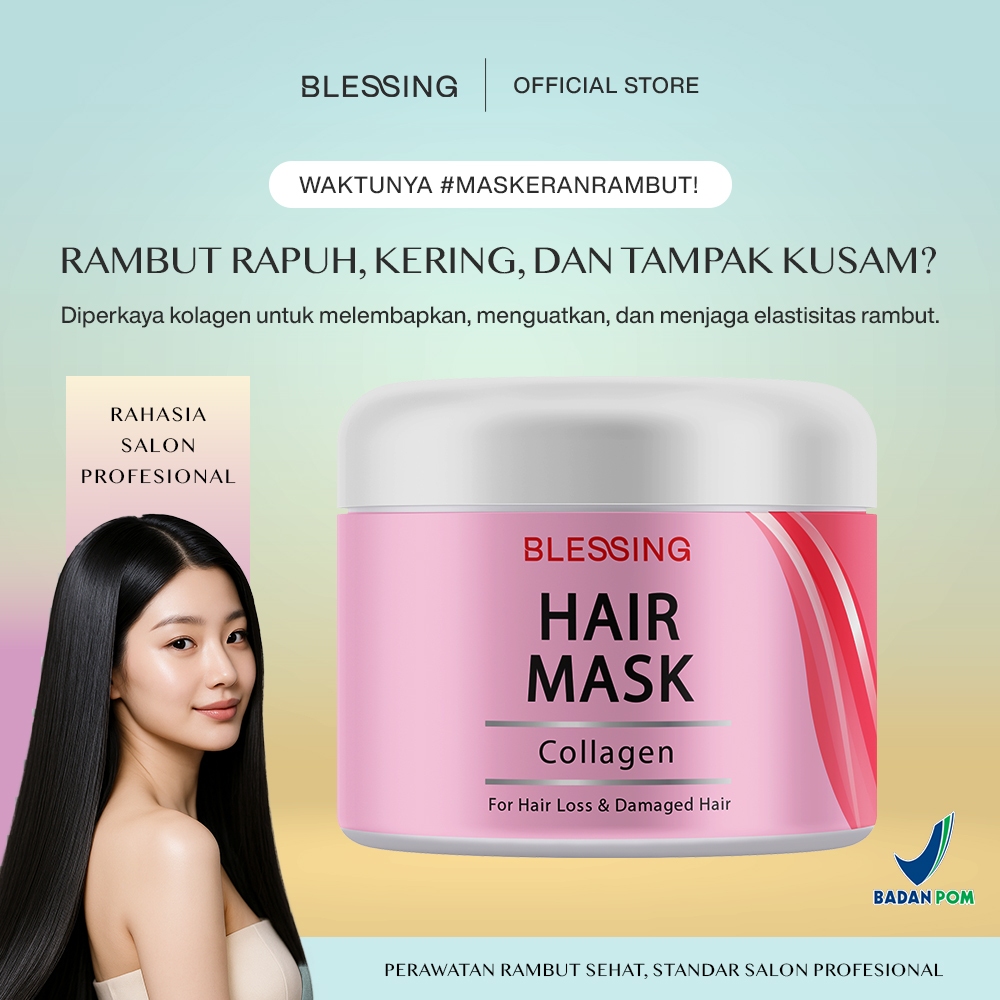 Jual BLESSING Hair Mask Collagen – Masker Perbaikan Rambut Rusak ...