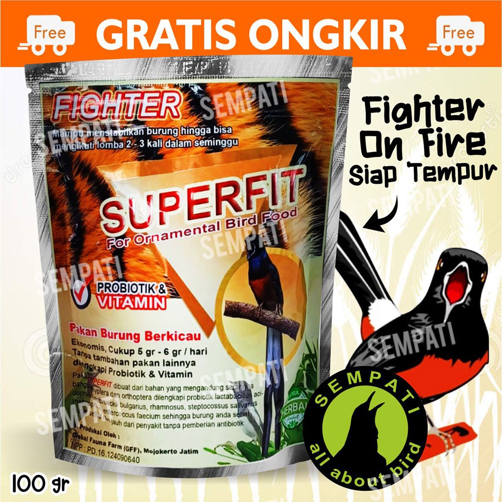 Jual SEMPATI Superfit Fighter 100gr Pur Voer Pakan Lomba Burung ...