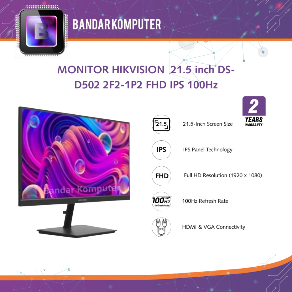 Jual HIKVISION MONITOR 21.5 inch DS-D5022F2-1P2 FHD IPS 100Hz | Shopee ...
