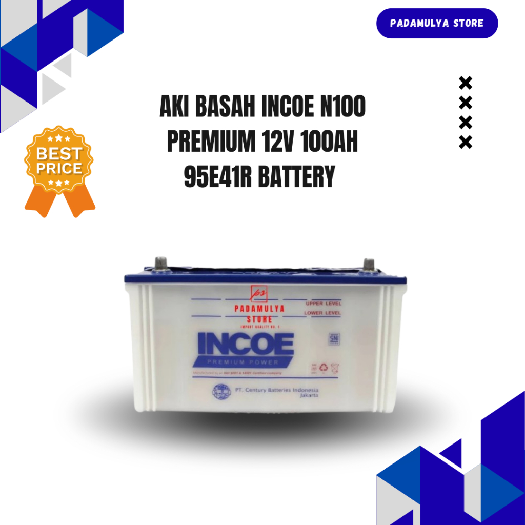 Jual Aki Basah Incoe N100 Premium 12V 100Ah 95E41R Battery Genset Kapal Truck Solar Panel ...